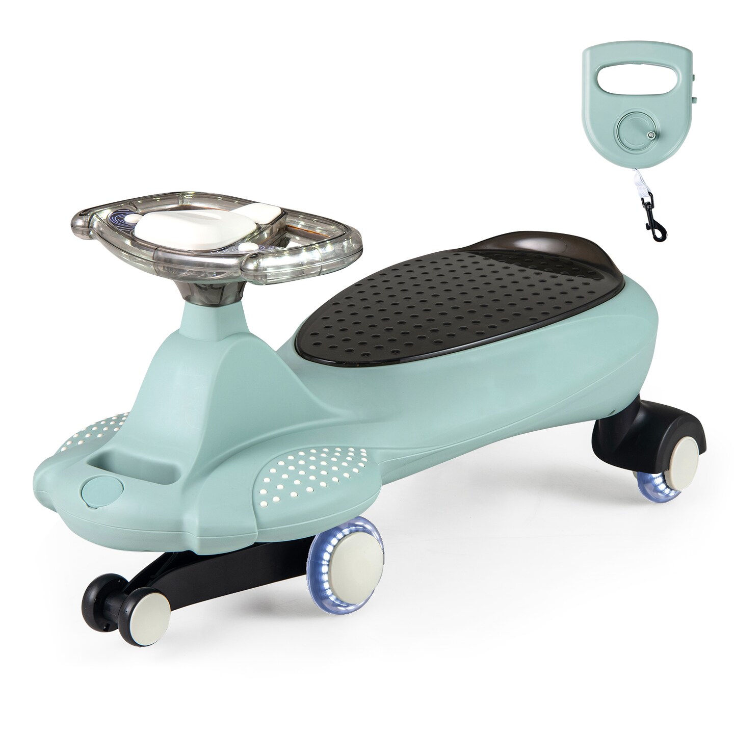 Plastic Wiggle Car with Hauling Rope, Ride-On Toy with Under-Seat ...