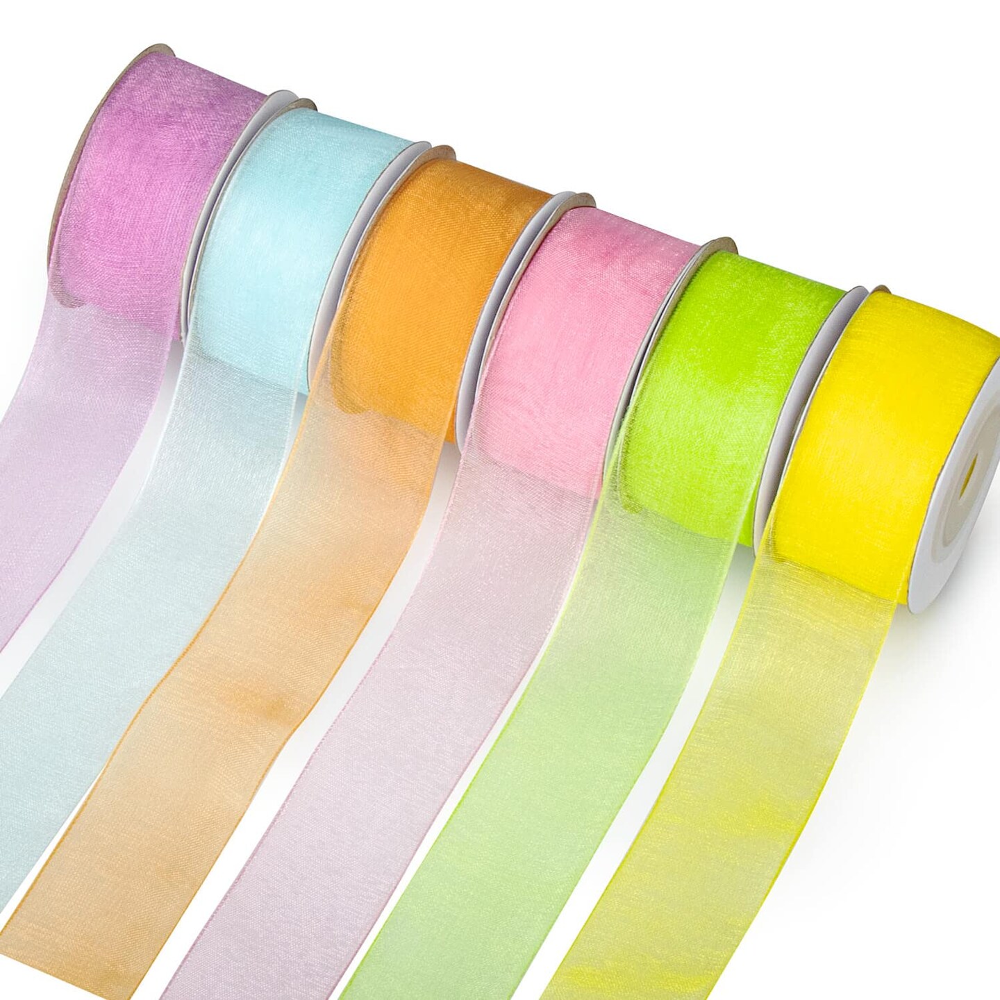 Sheer Craft Ribbon Iridescent Green Chiffon Ribbon - 2.4 Inch Wide X 40 ...