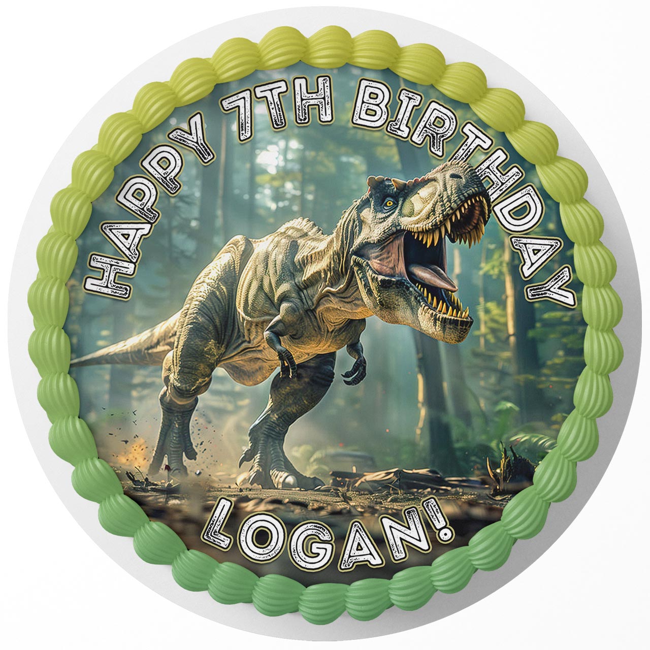 Tyrannosaurus T-Rex Dinosaur Prehistoric Planet Edible Cake Image ...