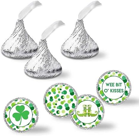Wee Bit O'Fun St. Patrick’s Day Birthday Party Kiss Sticker Labels, 300 ...