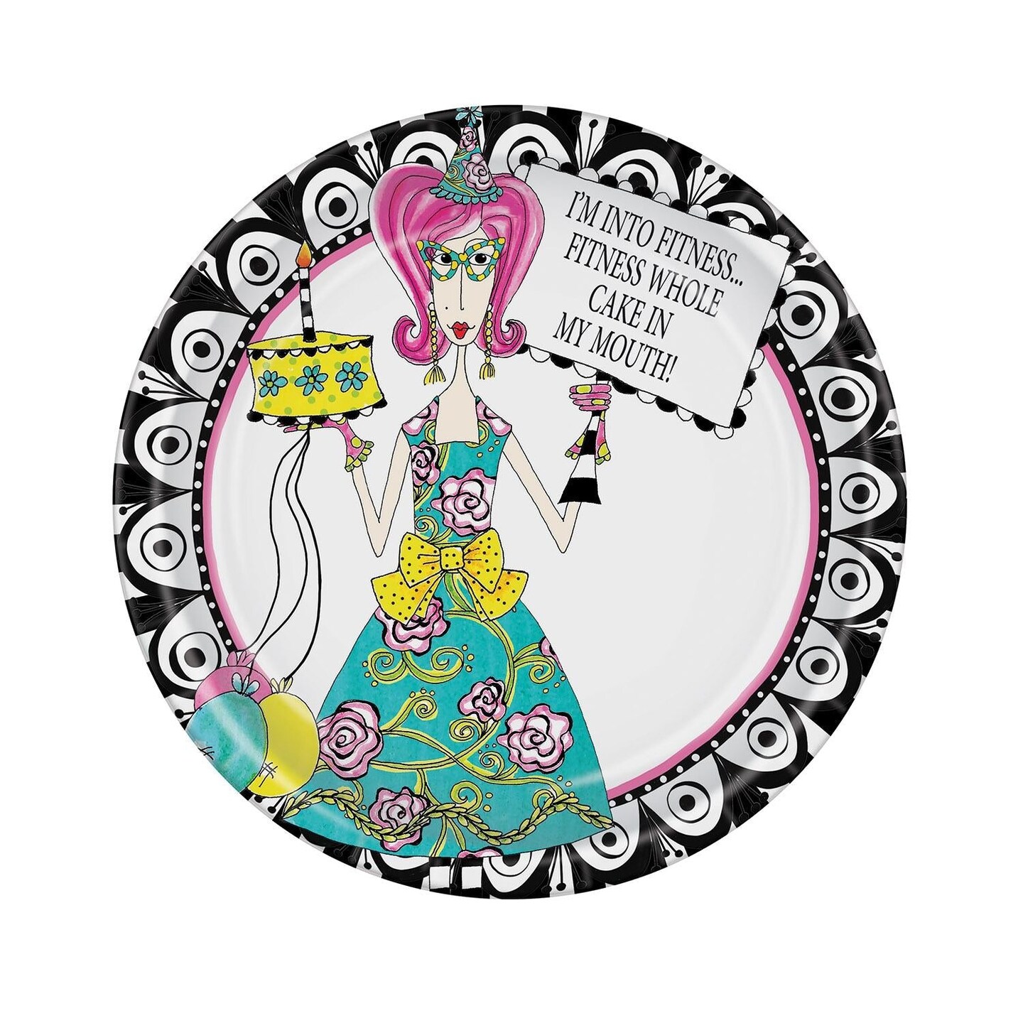 Dolly Mama's Adult Celebration Party Paper Plates 9 inch - Bulk 96 Pack ...