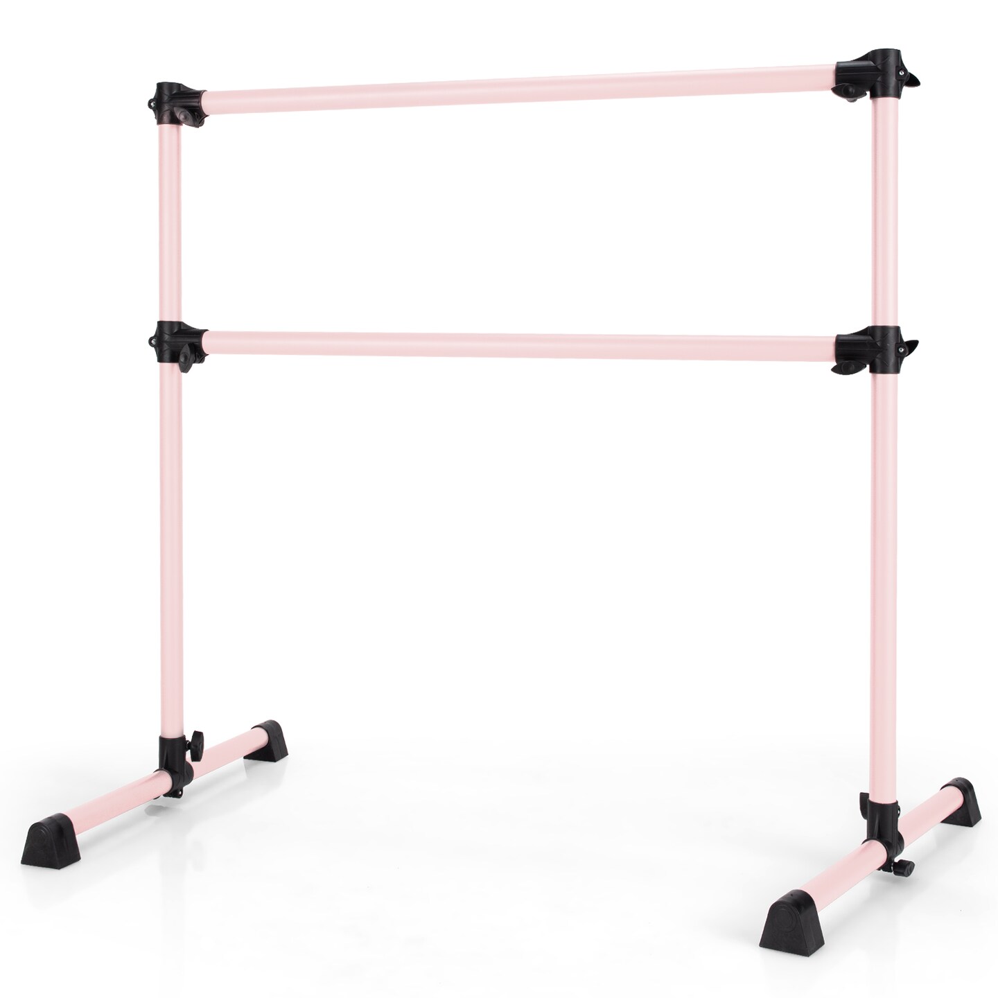 Pink Iron Adjustable Ballet Barre with Non-Slip Base and Dual Bars ...