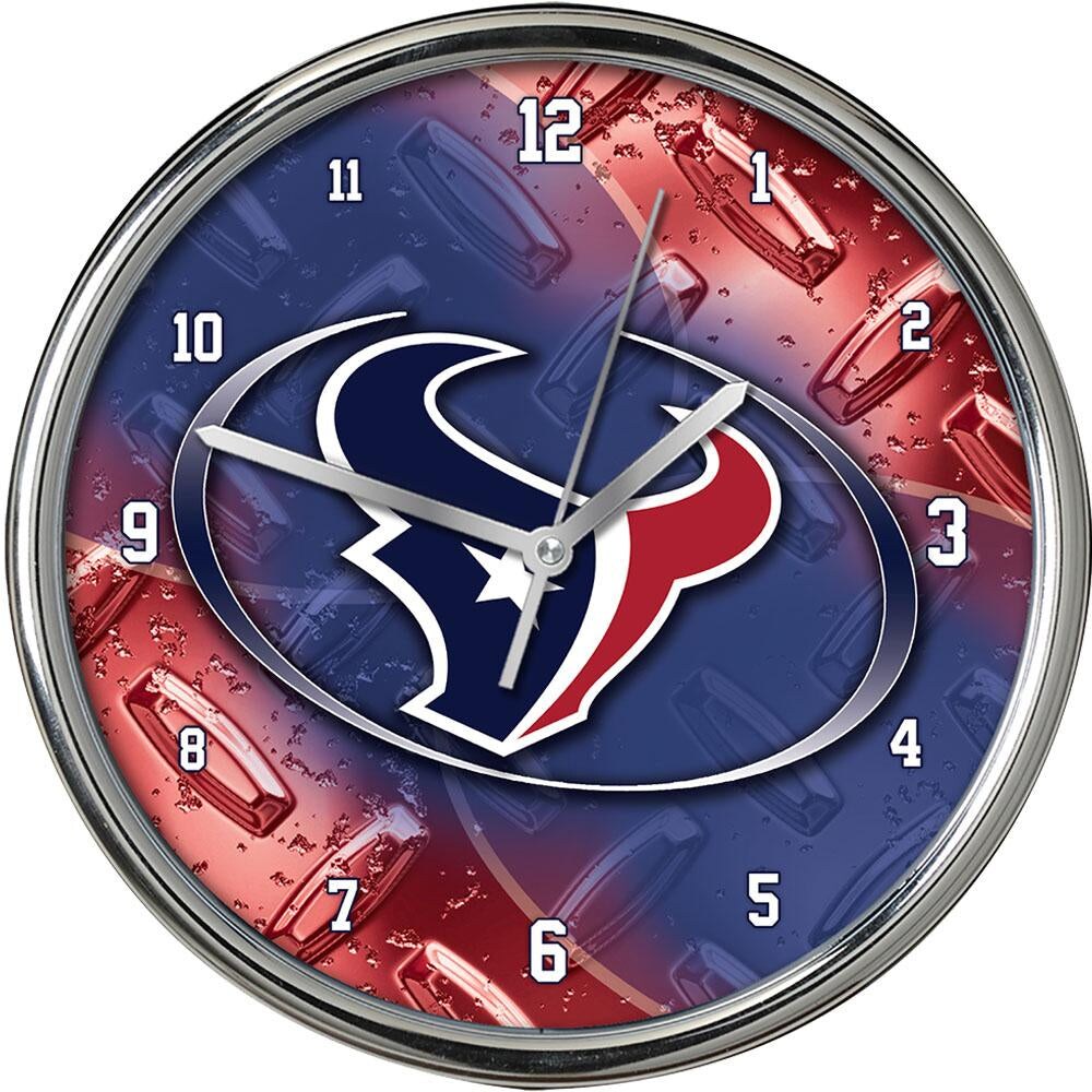 Diamond Plate Chrome Clock | Houston Texans | Michaels