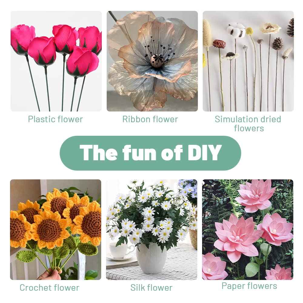 80Pcs Floral Wire, 30cm/11.8in Length 3mm/0.12in Diameter Floral Stems ...