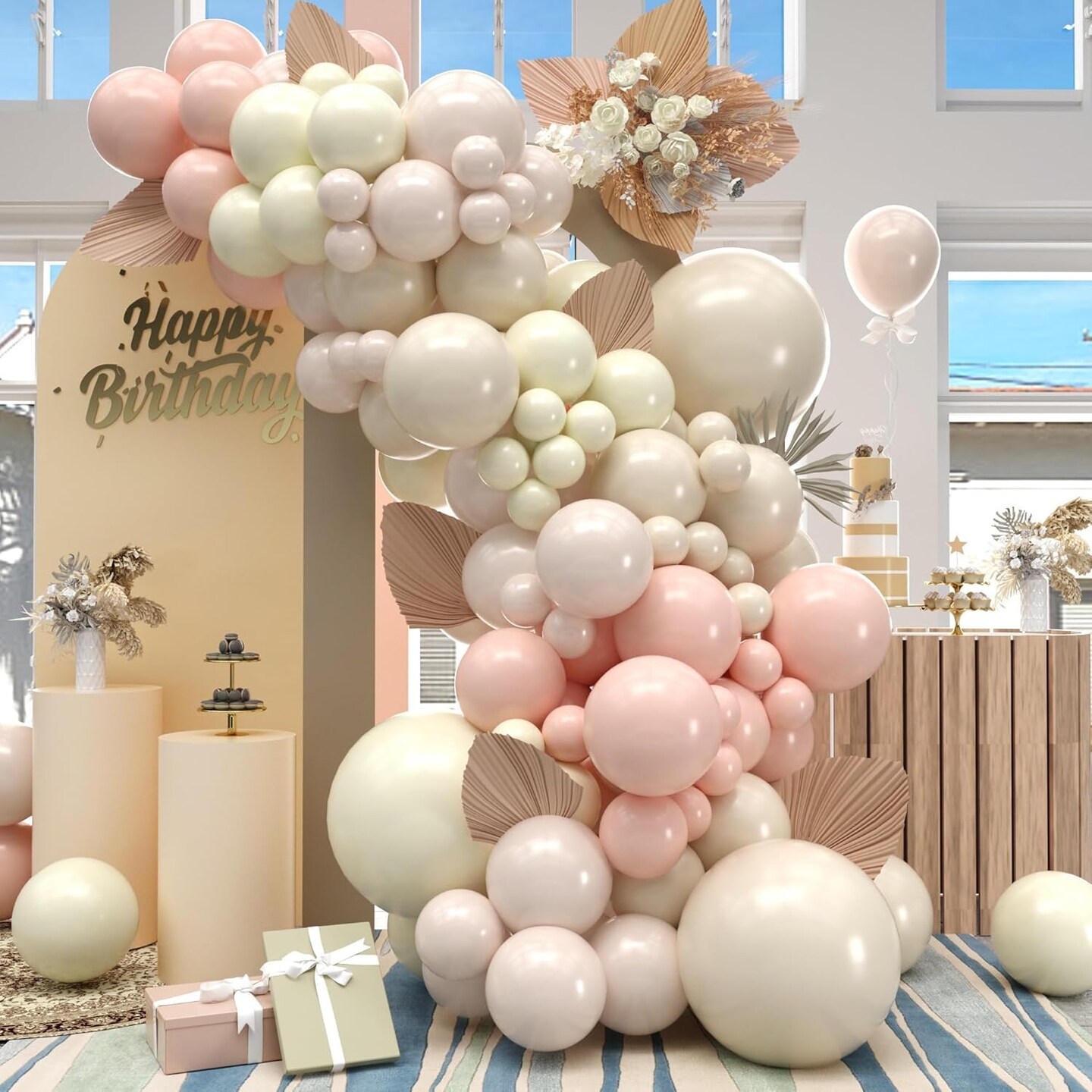 Neutral Balloon Arch Kit, White and Beige Balloon Arch Kit With 18/12 ...