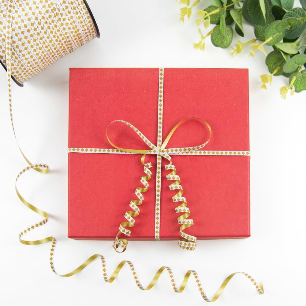 500 Yards Square Pattern Glitter Curling Ribbon – 1/5" Balloon String ...