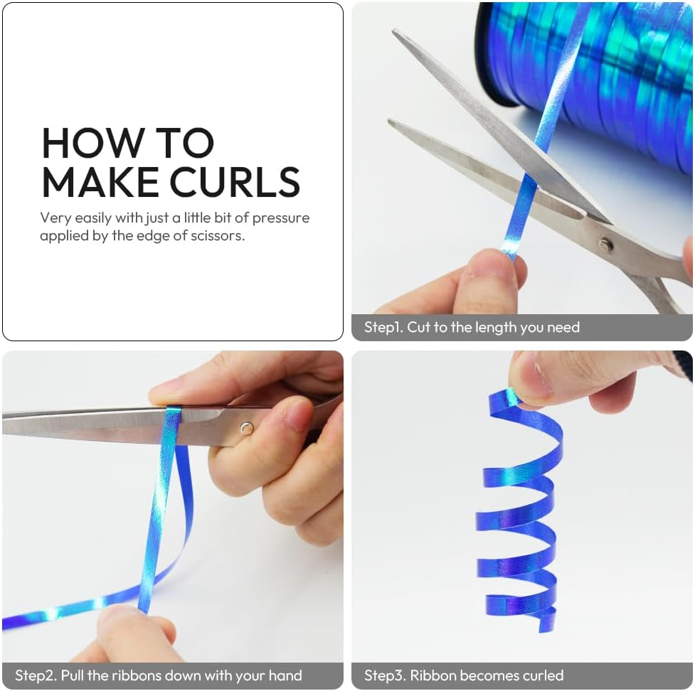 500 Yards Light Blue Gradient Curling Ribbon – 1/5" Balloon String for ...