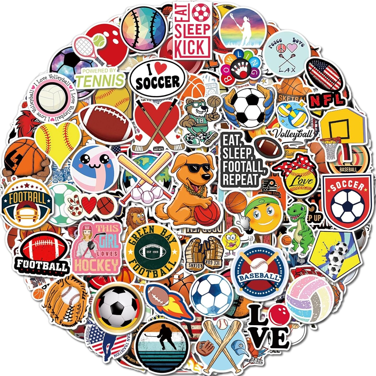 300 Pcs Sports Stickers for kids, Sport Stickers for Water Bottles ...