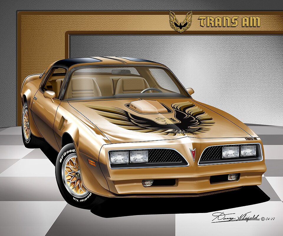 1977 - 1978 Pontiac Trans Am Gold - Art Print by Danny Whitfield | Car ...