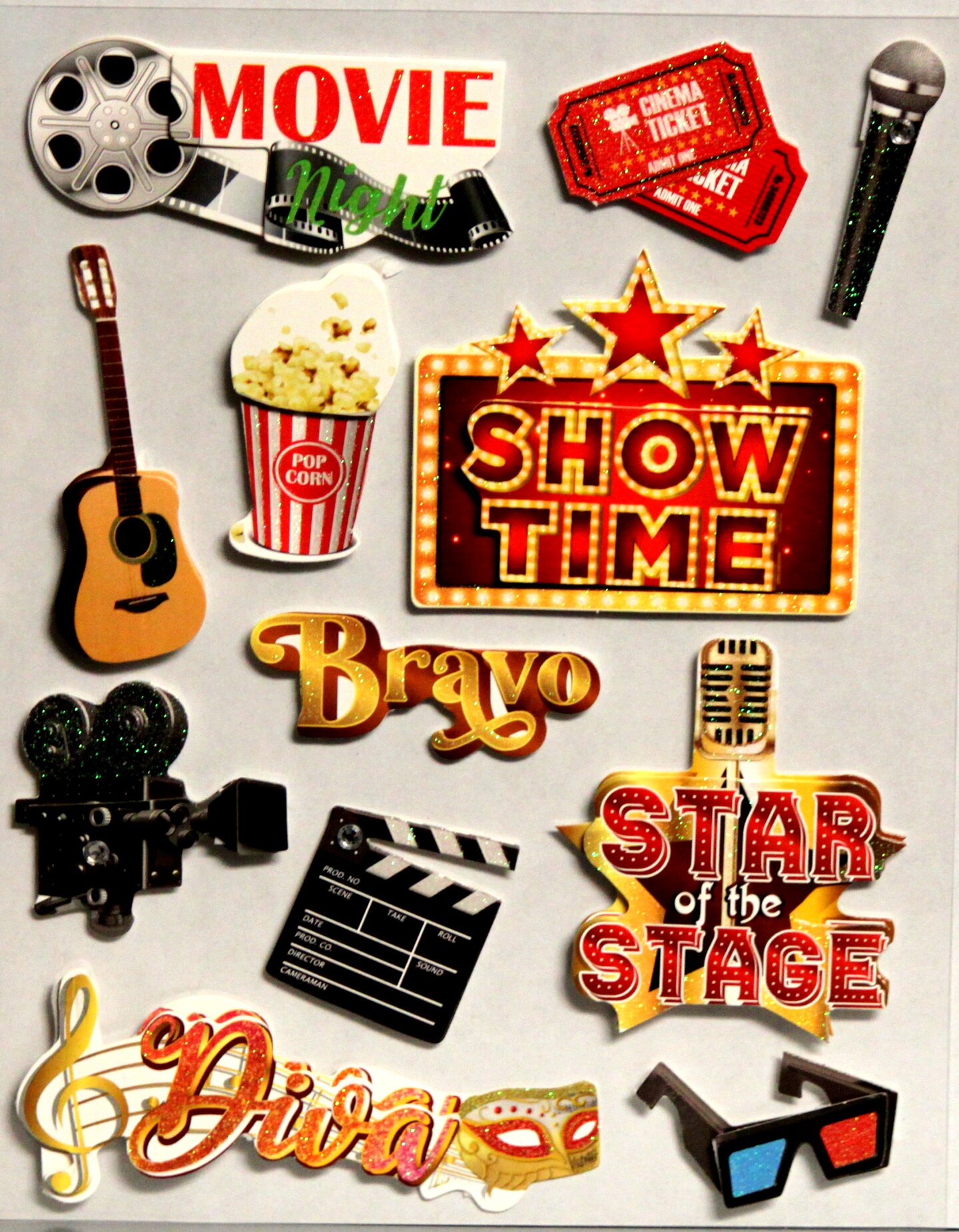 Designer Movie Night Dimensional Stickers | Michaels
