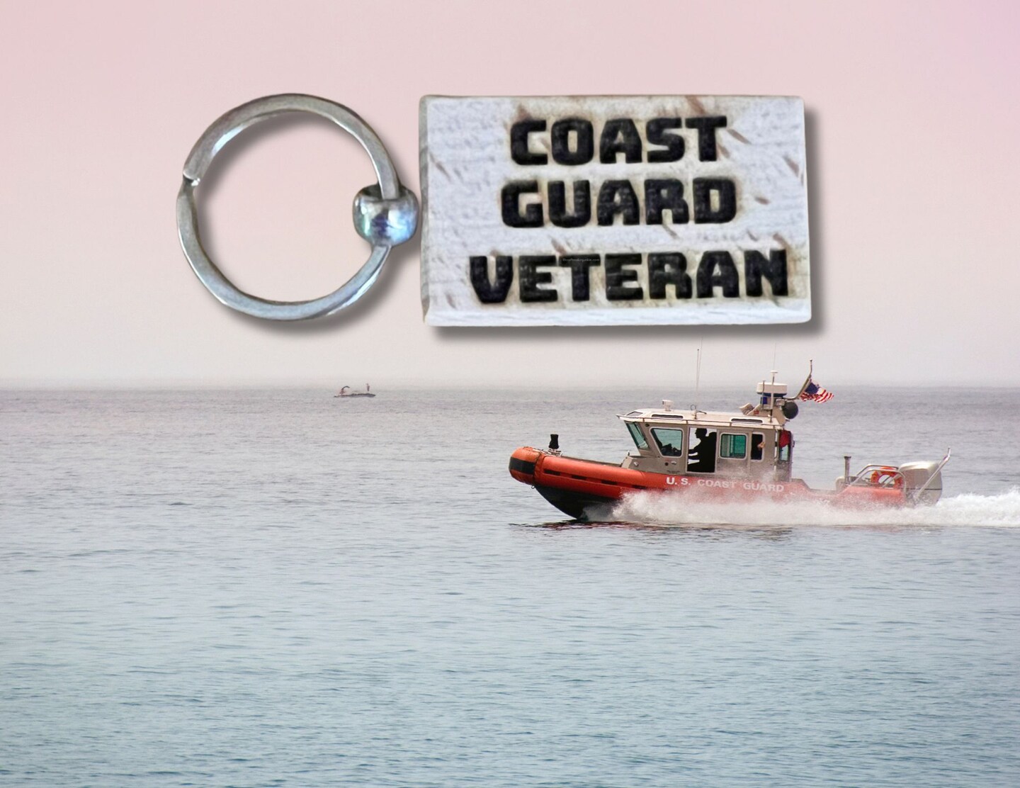 Coast Guard Veteran Wooden Keychain | KEY-COAS-14 | MakerPlace by Michaels