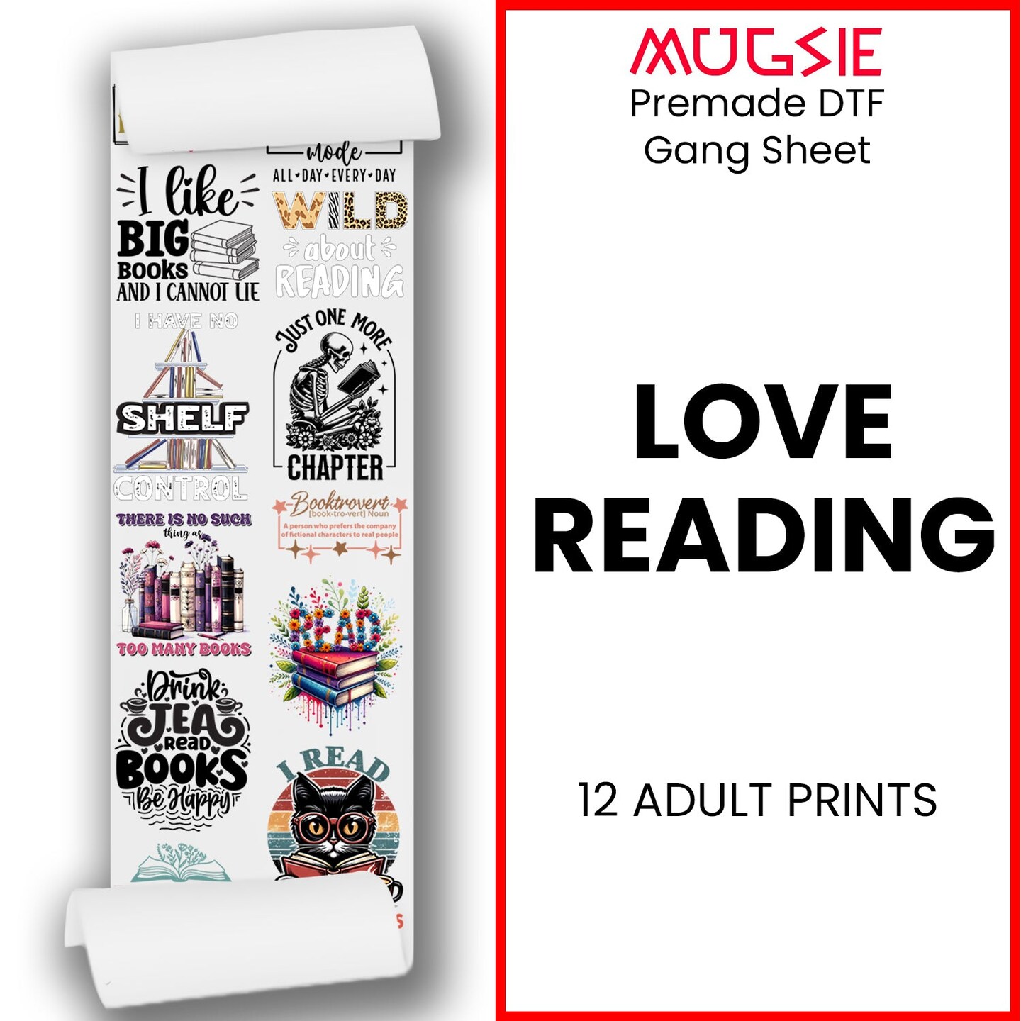 Love Reading DTF Transfer Gang Sheets - 22x60 Direct-to-Film | Michaels