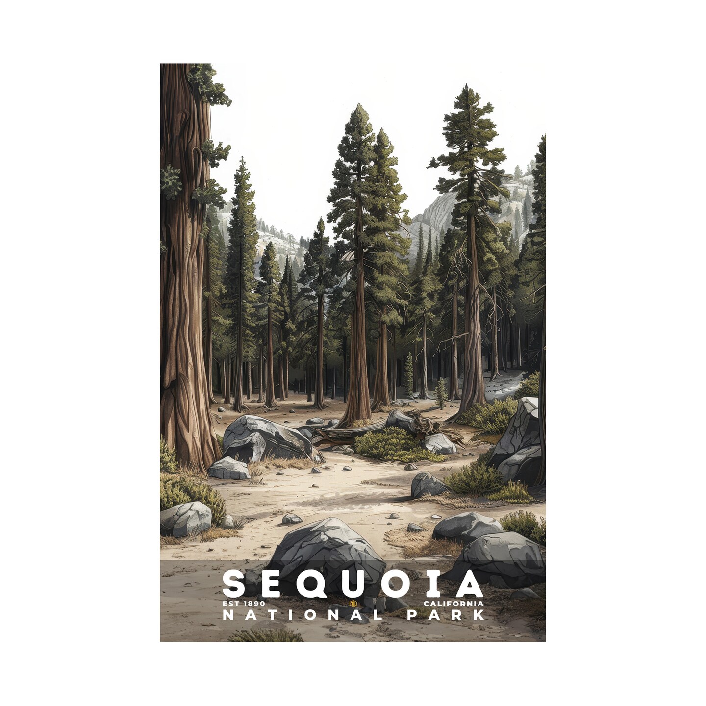 Sequoia National Park Poster, Travel Art, Office Poster, Home Decor ...