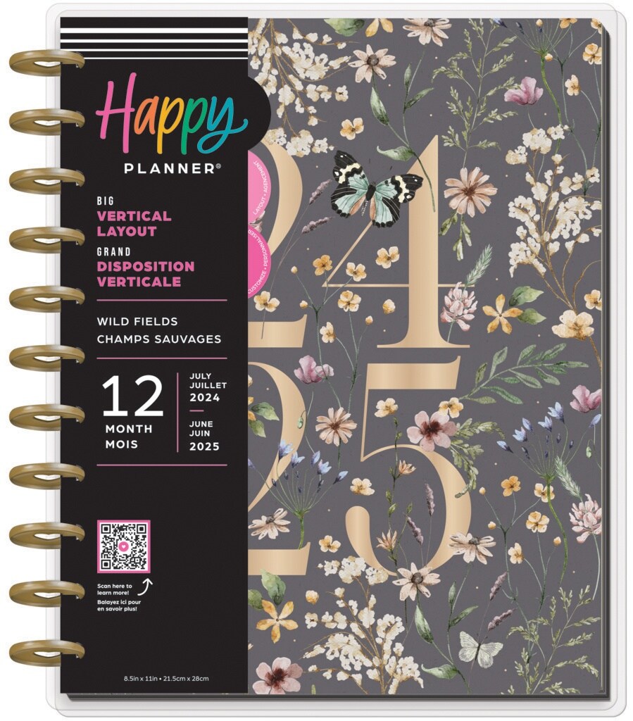 Happy Planner Big 12-Month Planner-Wildfields; July '24- June '25 ...