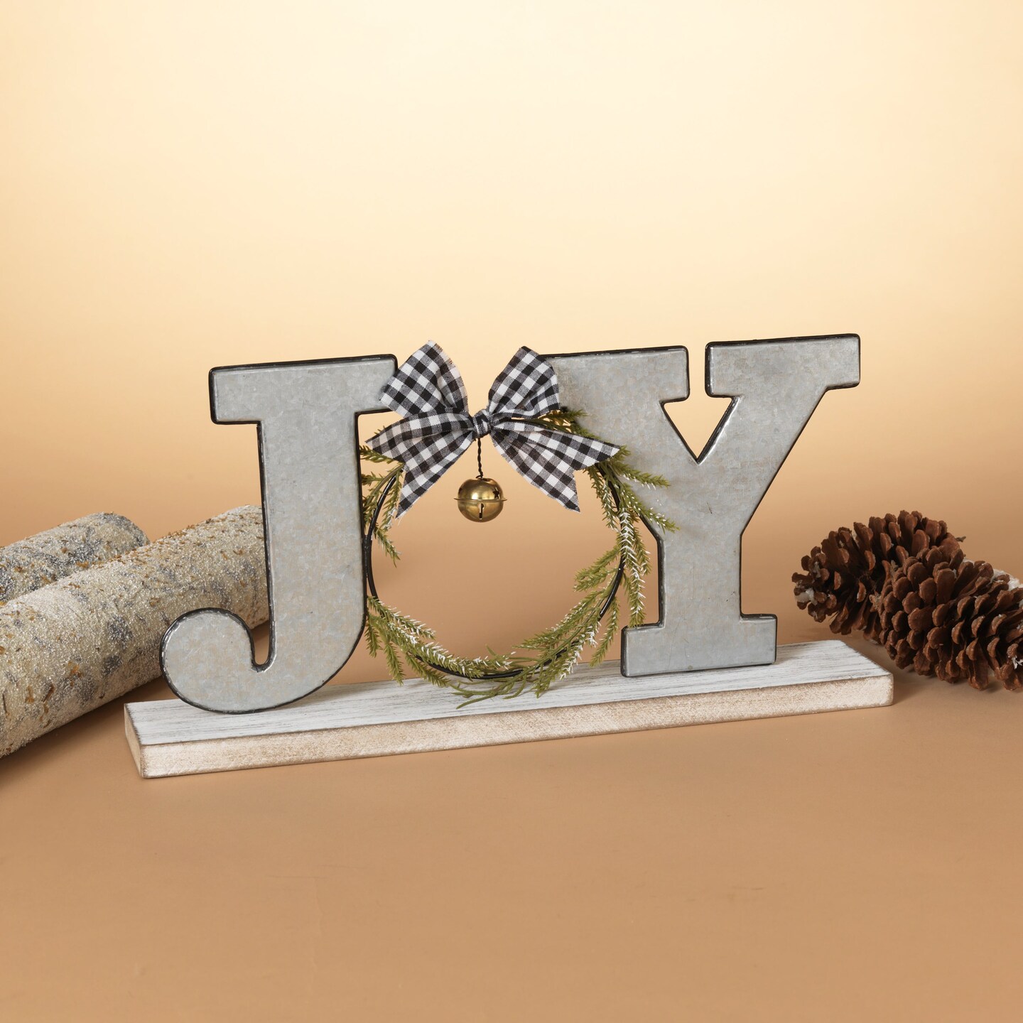 Farmhouse JOY Wood and Metal Tabletop Christmas Decor Sign | Michaels