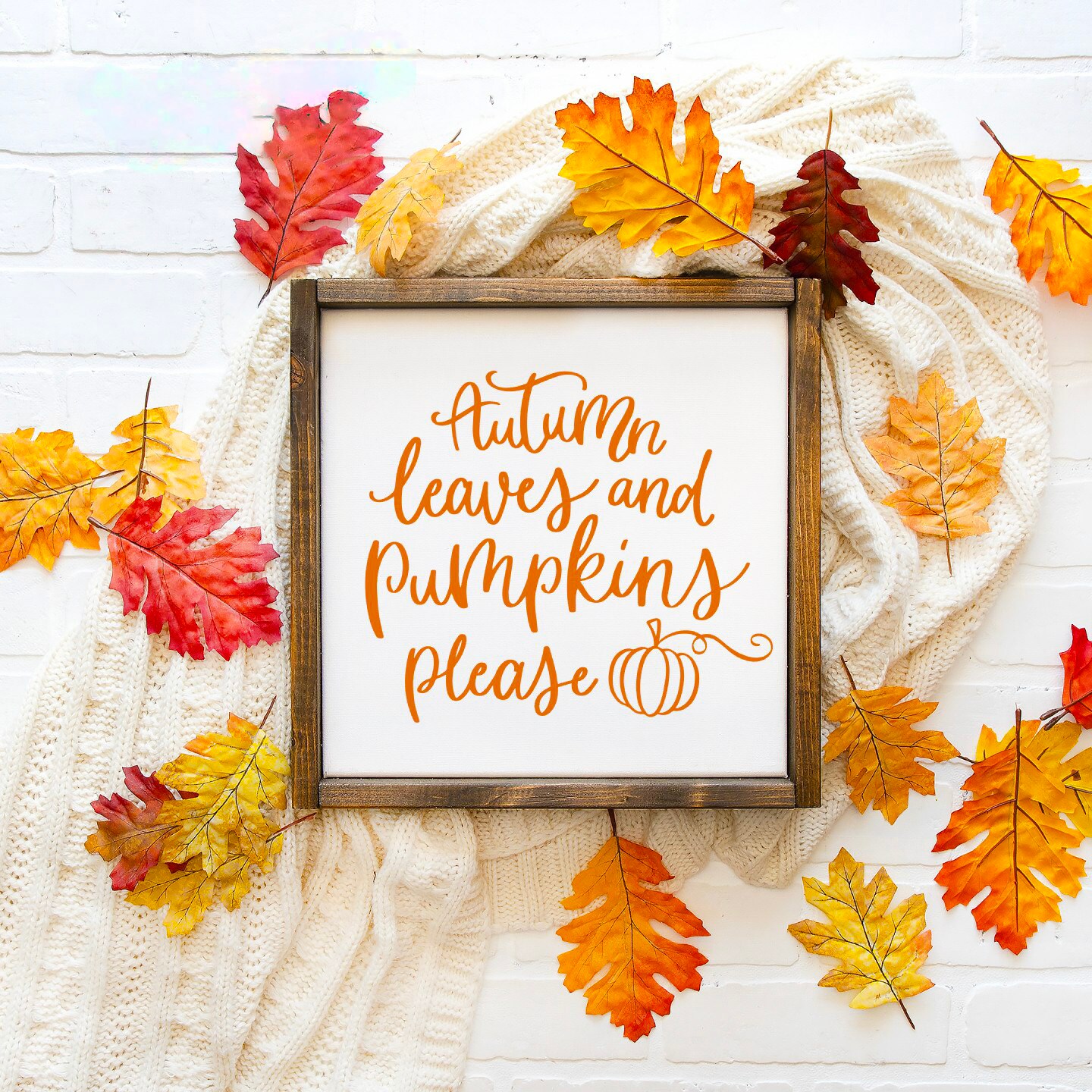 Fall Farmhouse Sign, Autumn Leaves and Pumpkins Please, Wall Décor ...