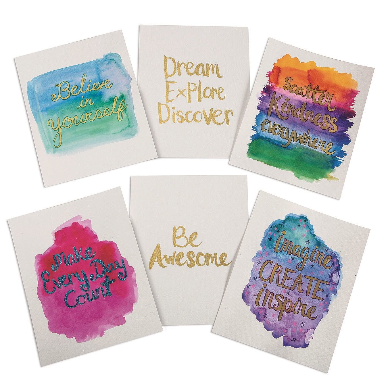 S&S Worldwide Watercolor Resist Art Prints, 6 each of 6 Inspirational ...