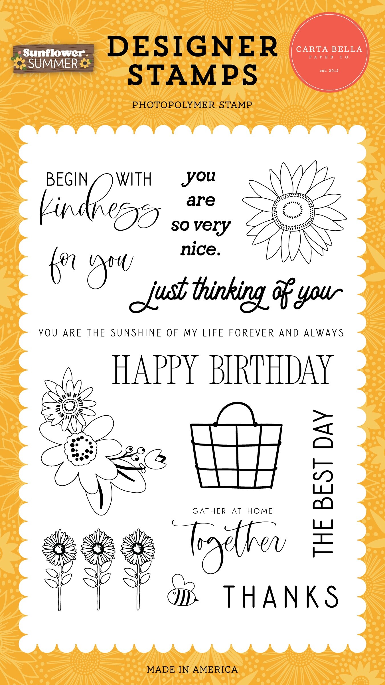 Sunflower Summer Stamps-Begin With Kindness, Count: 1 | Michaels