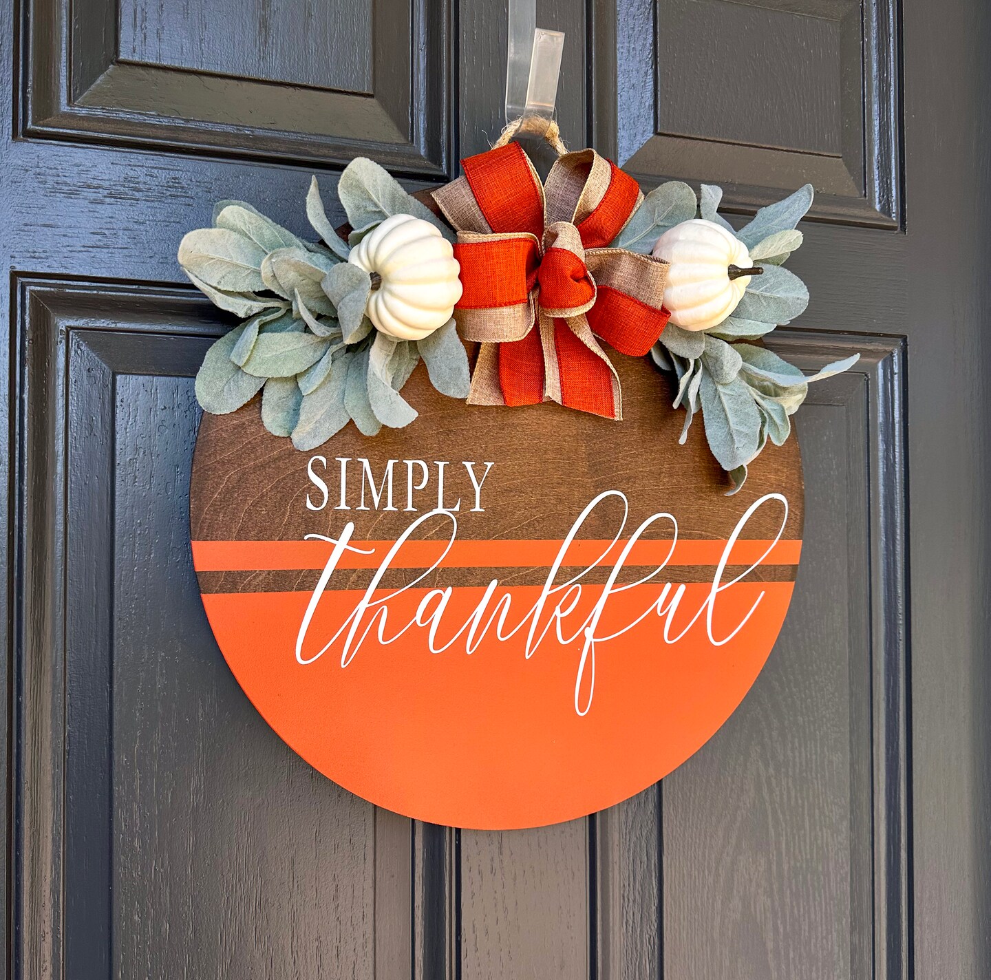Fall Door Hanger Sign, Simply Thankful, Holiday, Harvest, Thanksgiving ...