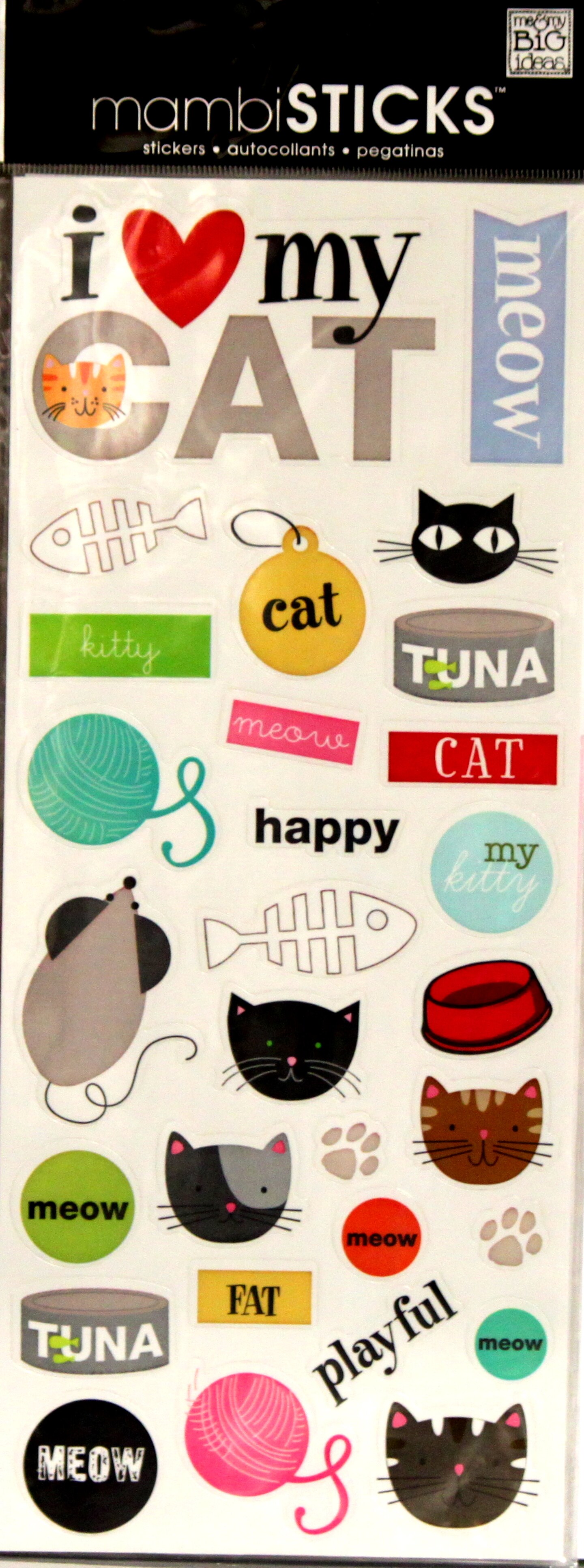 Me & My Big Ideas Mambi Sticks I Love My Cat Clear Stickers | Michaels