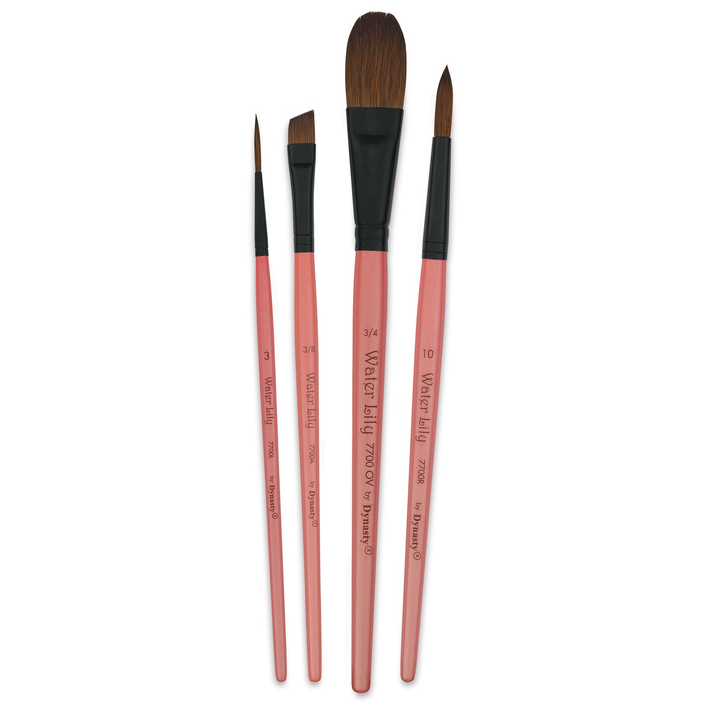 Dynasty Water Lily Watercolor Brushes - Set 3, Short Handle, Set of 4 ...