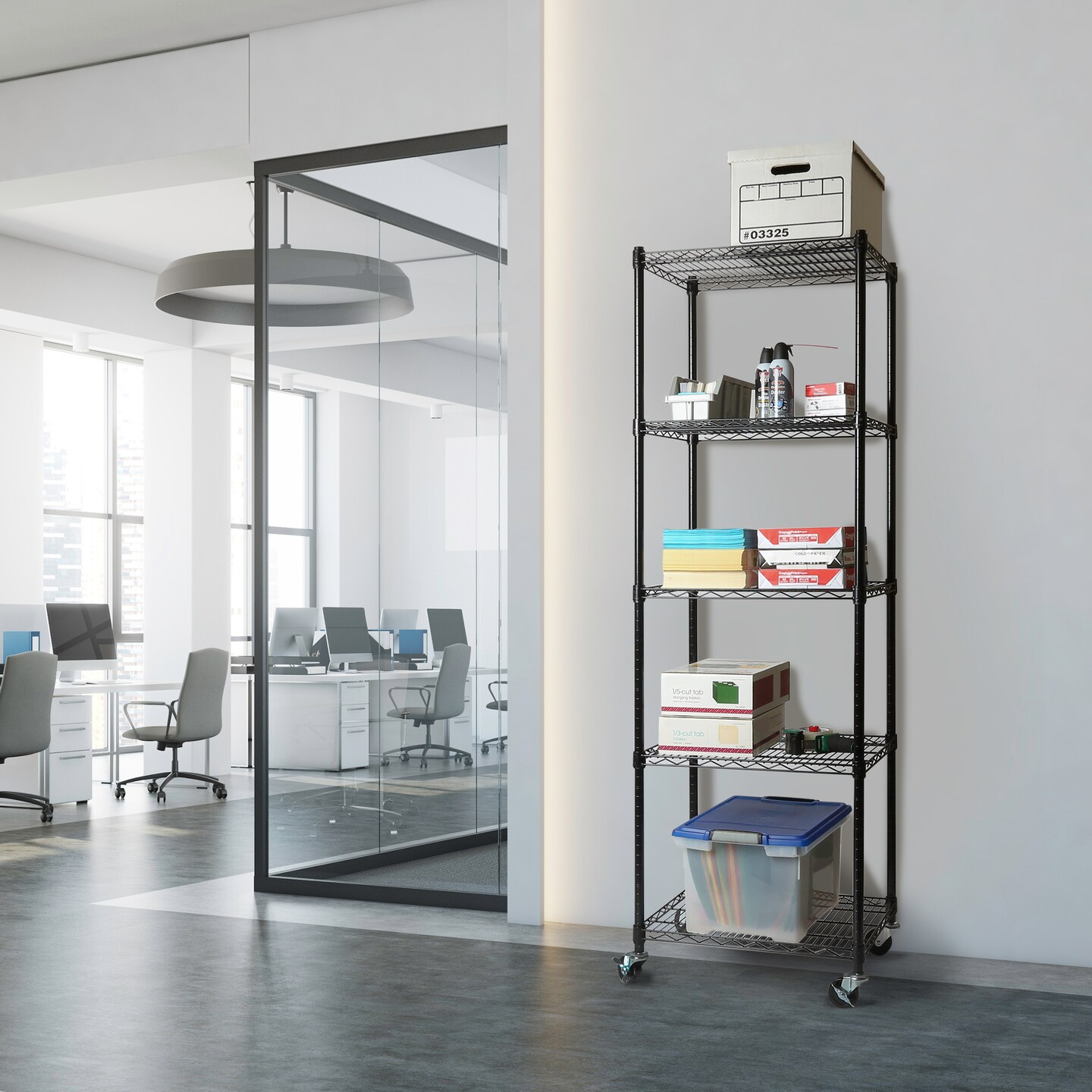 Seville Classics UltraDurable 5-Tier NSF Steel Shelving, 24" W x 18" D ...