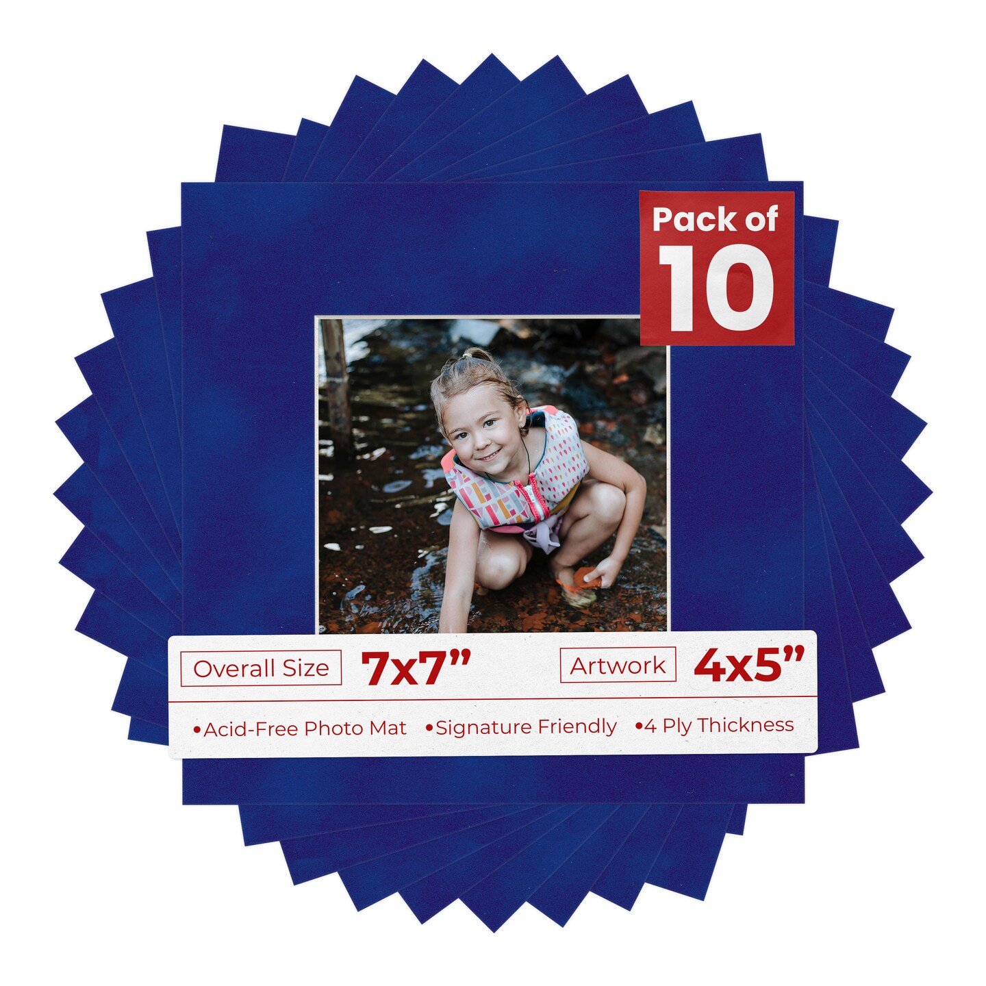 Royal Blue Suede Mat Board for 7x7 Frames - Fits 4x5 Photos, Color ...
