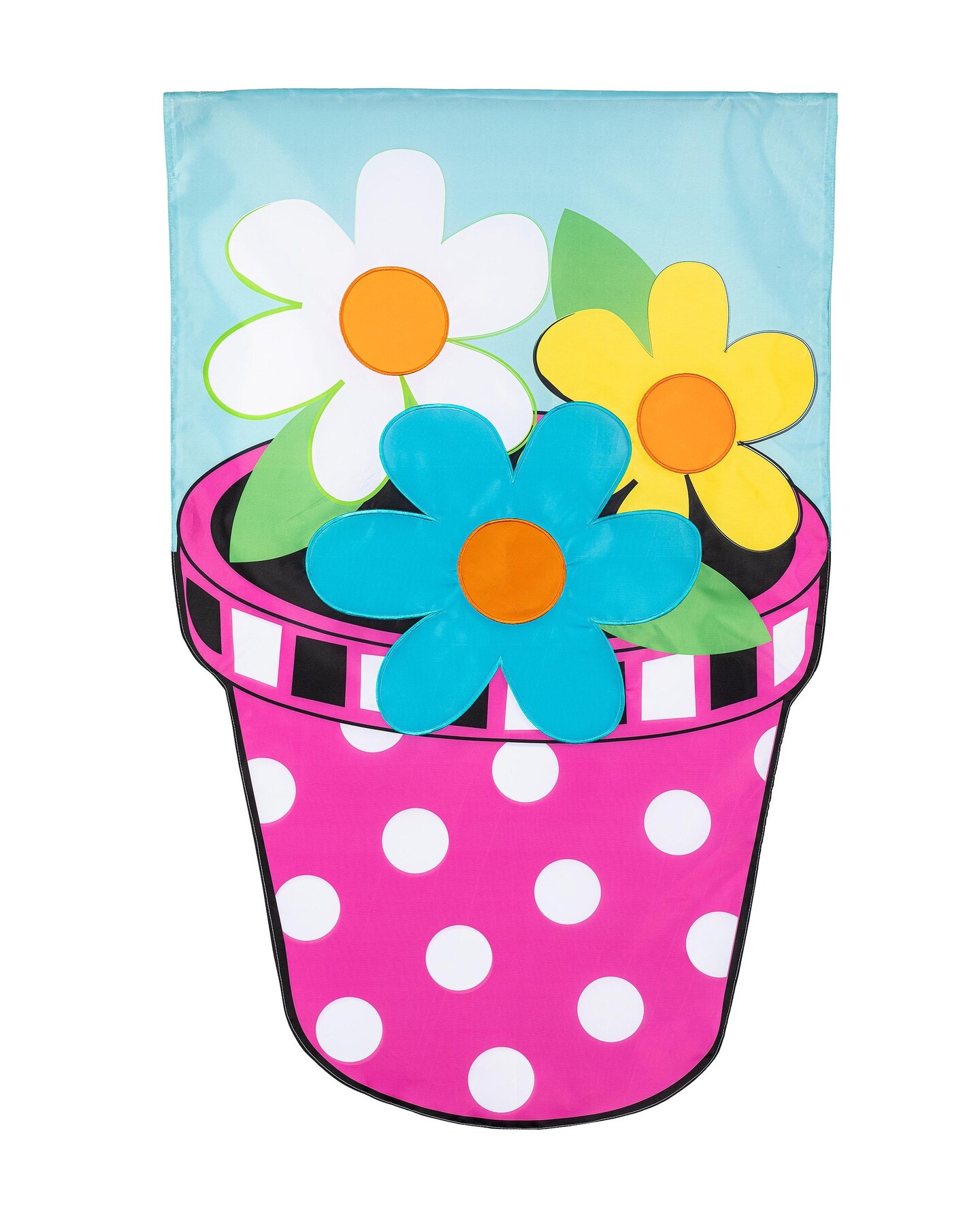 Pink Dot Flower Pot 2 Sided Banner | Michaels