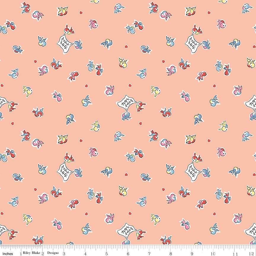 Songbirds in Apricot (c16382-apricot) | Love Notes | Lindsay Wilkes ...