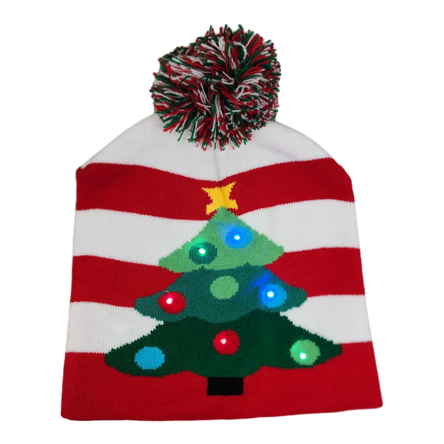 Battery-Operated LED Light-Up Knit Hat - Christmas Tree | Michaels
