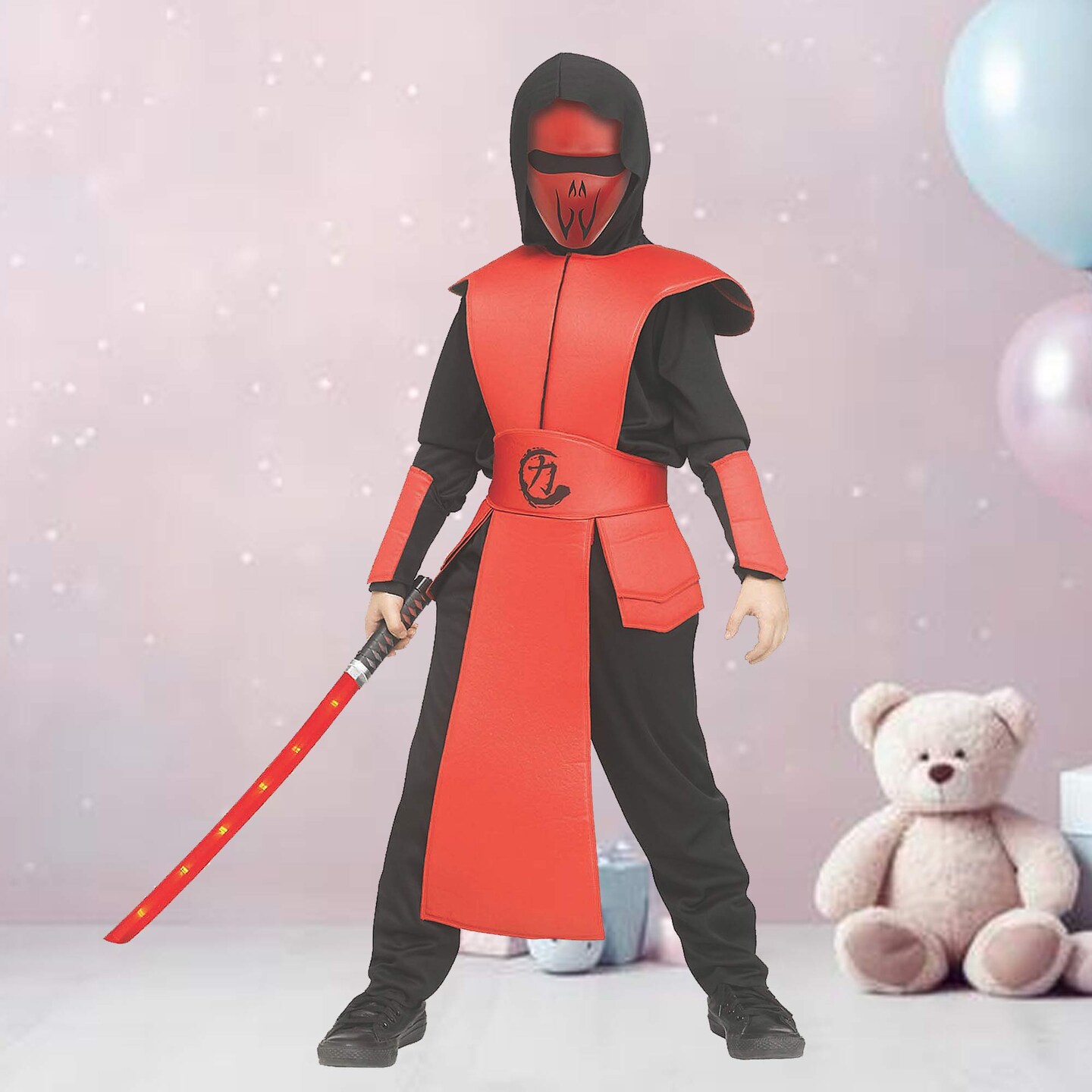 Kids Red & Black Ninja Guard Costume, Halloween Roleplay Outfit | Michaels