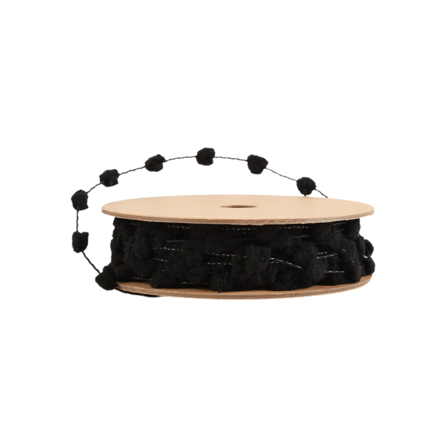 LaRibbons 8mm Wired Pom Pom | 25 Yard Roll, Color: Black | Michaels