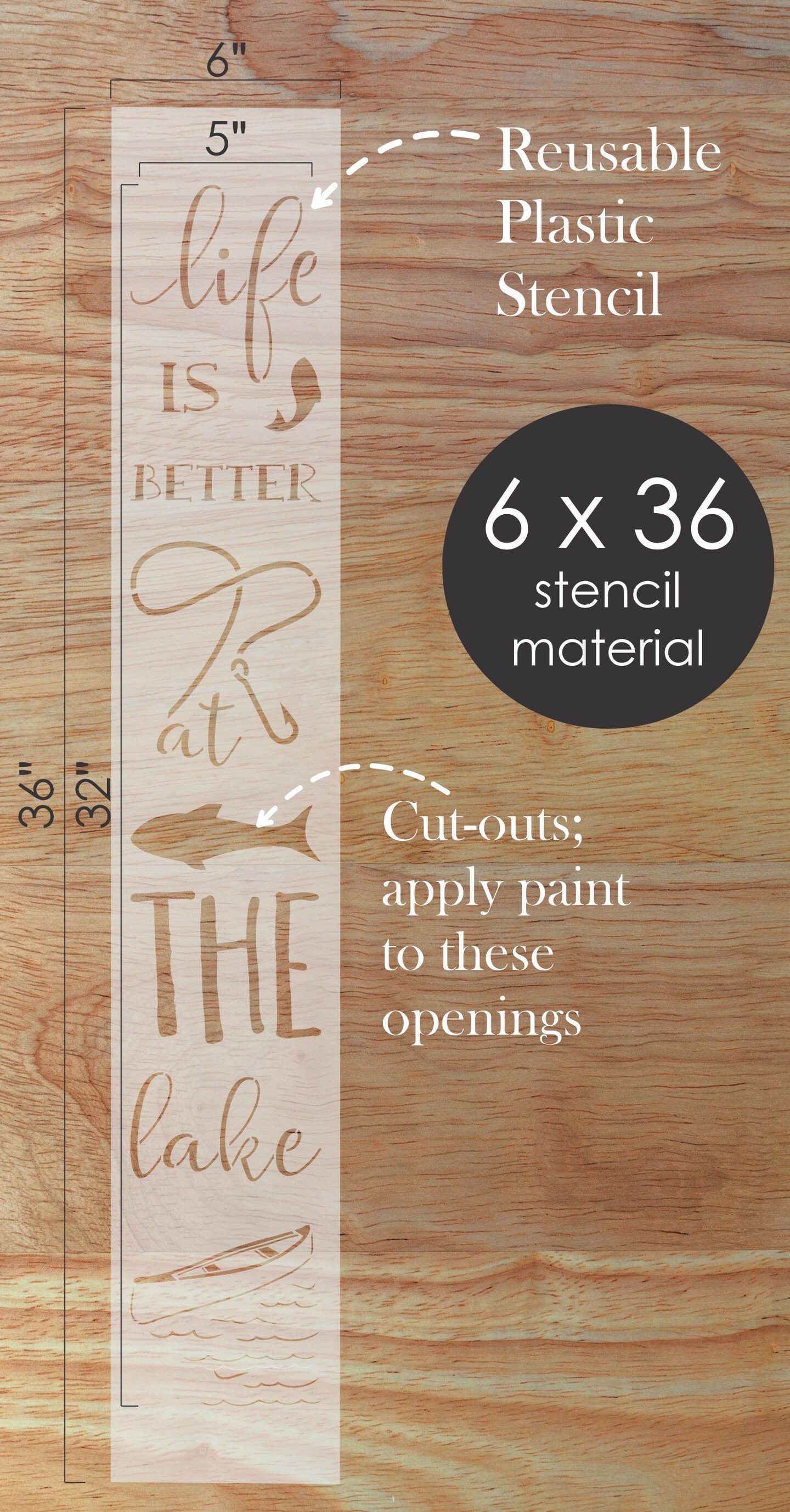 Life at the Lake Vertical Porch Sign Stencil | Michaels