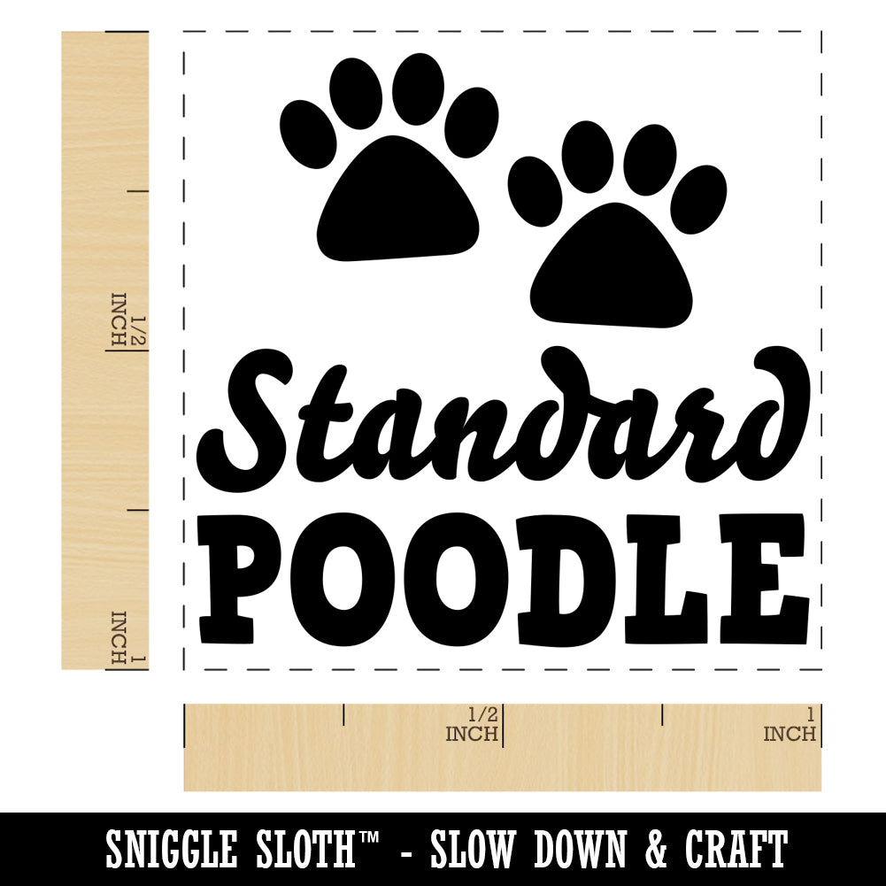 Standard Poodle Dog Paw Prints Fun Text Self-Inking Rubber Stamp Ink ...