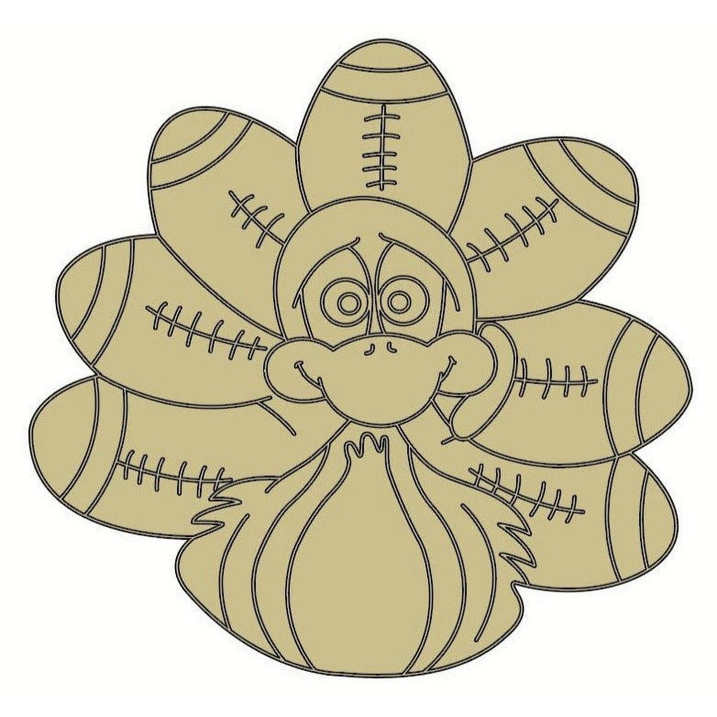 Turkey Football Feathers Unfinished Wood Cut Out | Michaels