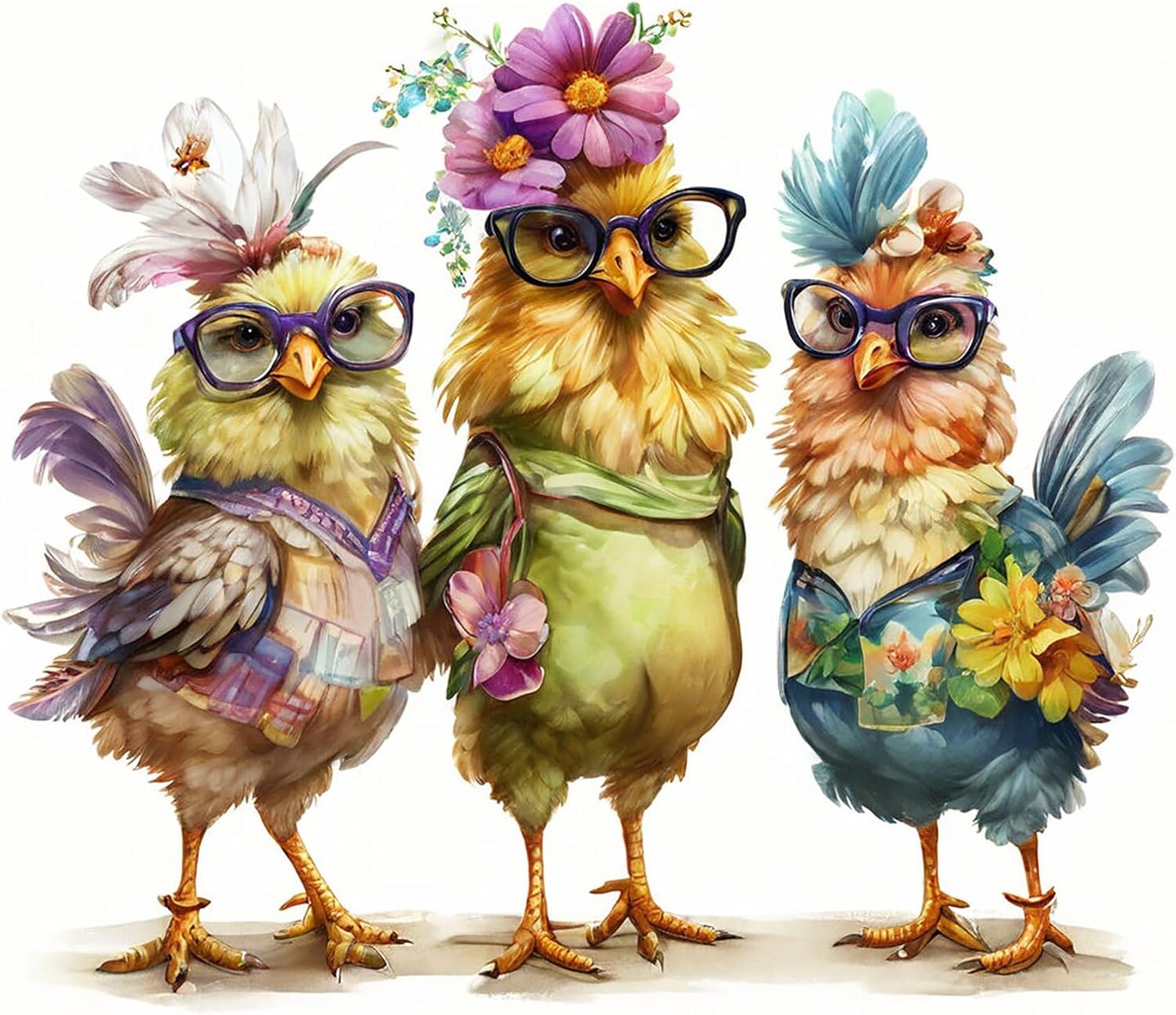 Hen Diamond Art Kit, 5D DIY Chicken Diamond Art Kits for Beginners ...