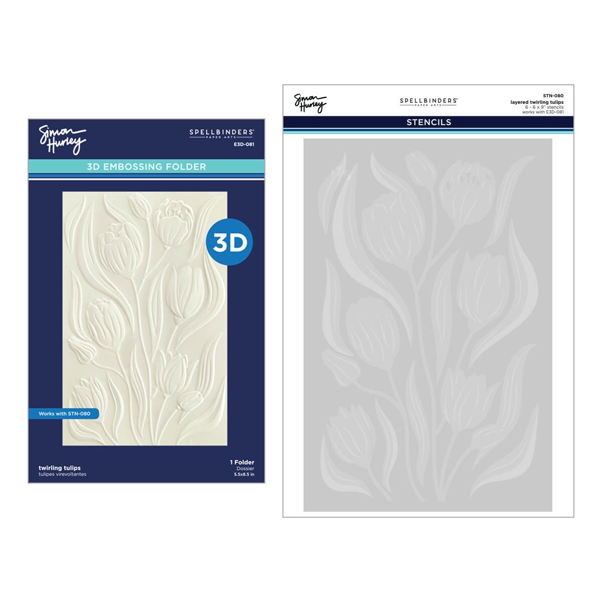 Spellbinders 3D Embossing Folder & Stencil By Simon Hurley-Twirling ...