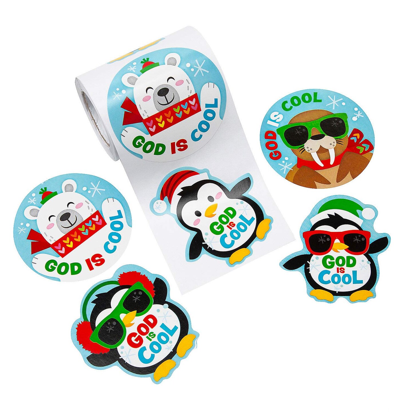 God Is Cool Penguin Sticker Roll 100 Pieces | Michaels