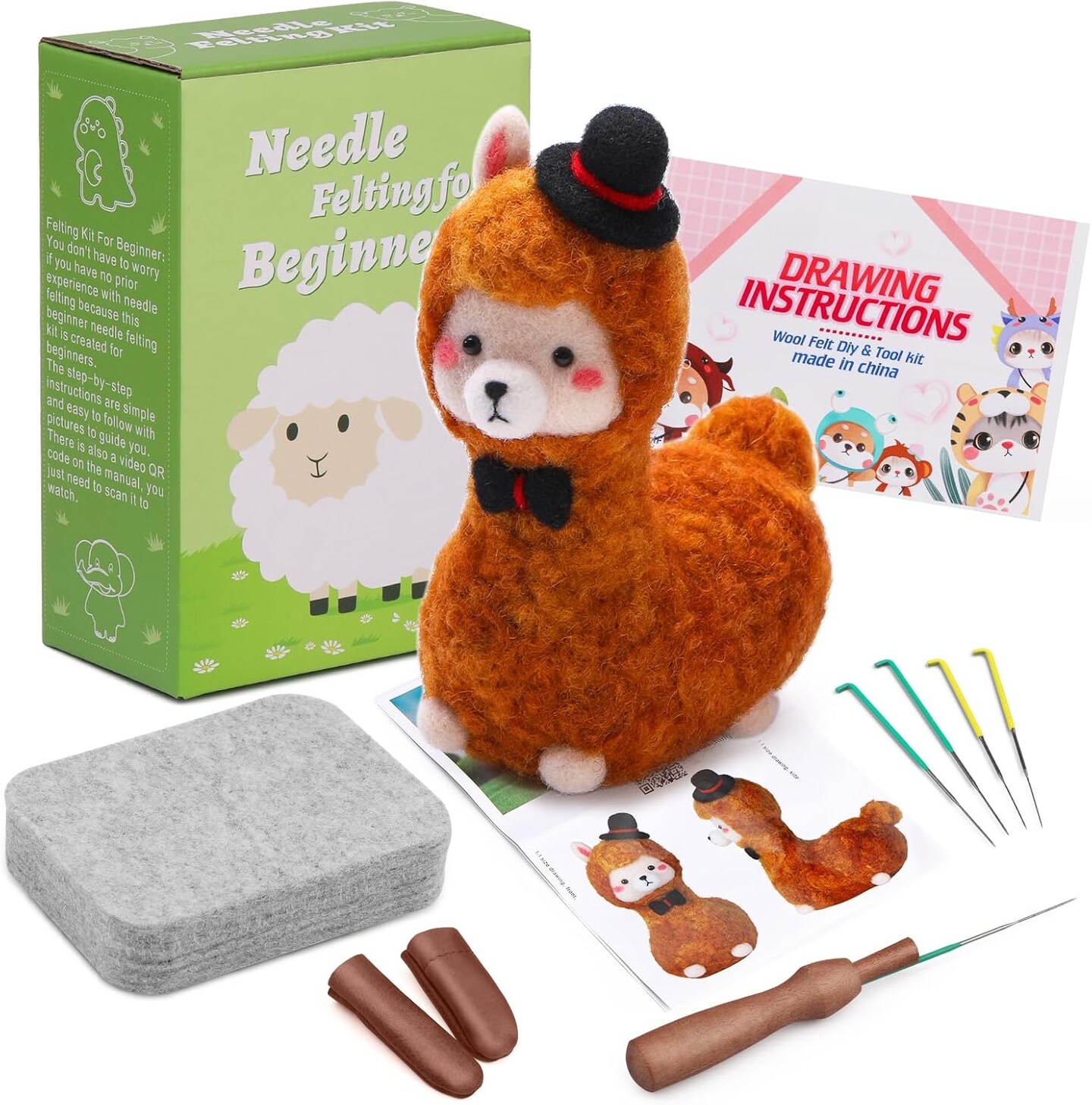 Needle Felting Kit Alpaca, Needle Felting Kit for Beginners Adult ...