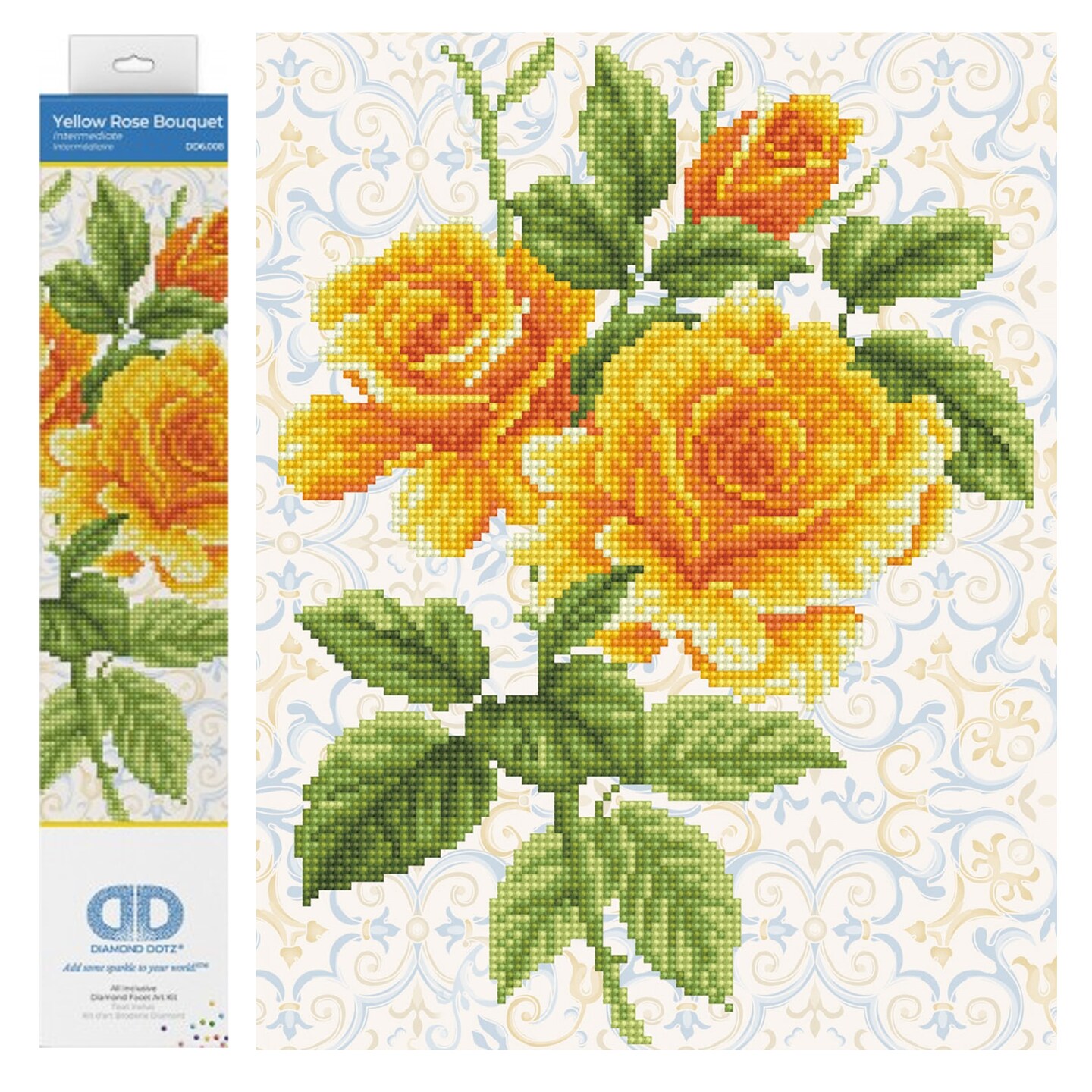 Diamond Dotz Yellow Rose Bouquet Diamond Painting Kits for Adults ...