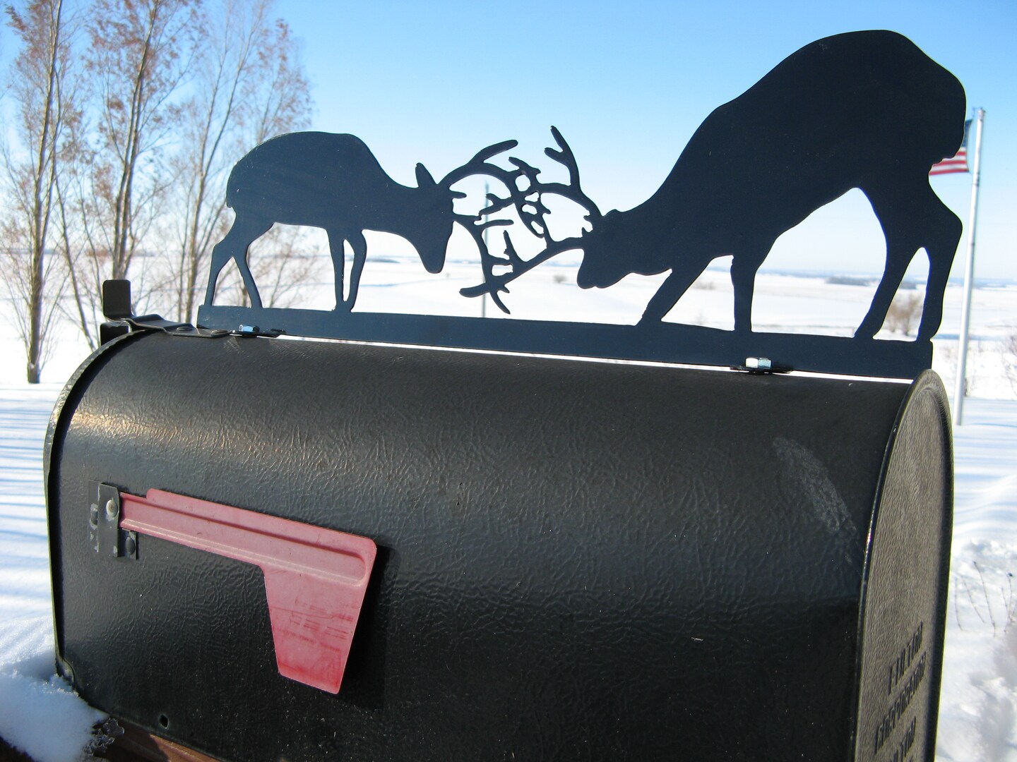 Fighting Deer Metal Mailbox Topper 6 Inches Tall - Does Not Include a ...
