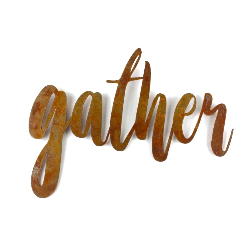 gather Metal Script Word Sign 12.25 to 16.6 Inches Wide | MakerPlace by ...