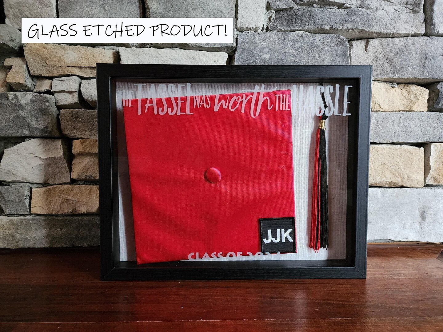 Graduation Cap Tassel Shadowbox, TASSEL Was WORTH The HASSLE, Etched ...