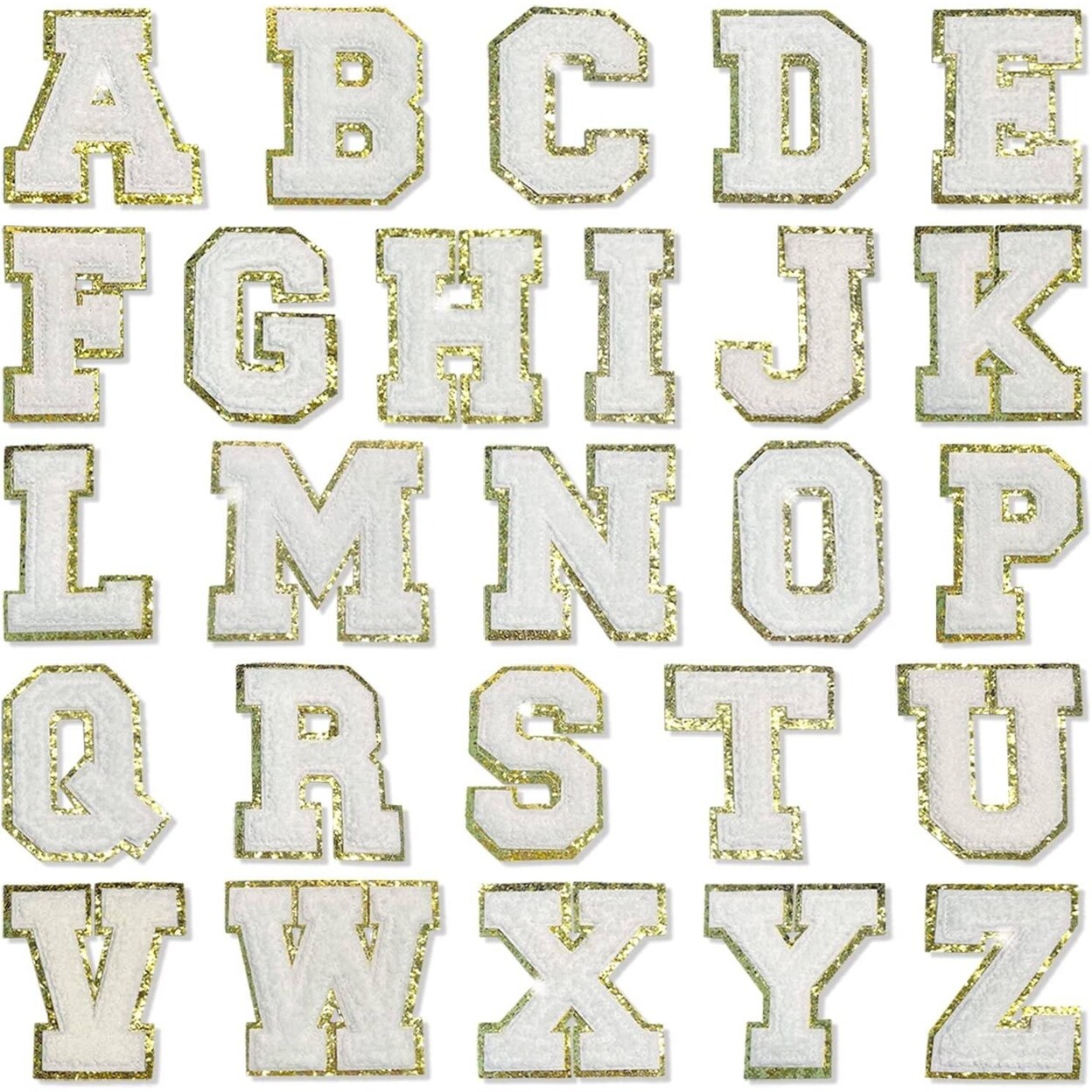 White Self Adhesive Chenille Letters Patches | Michaels