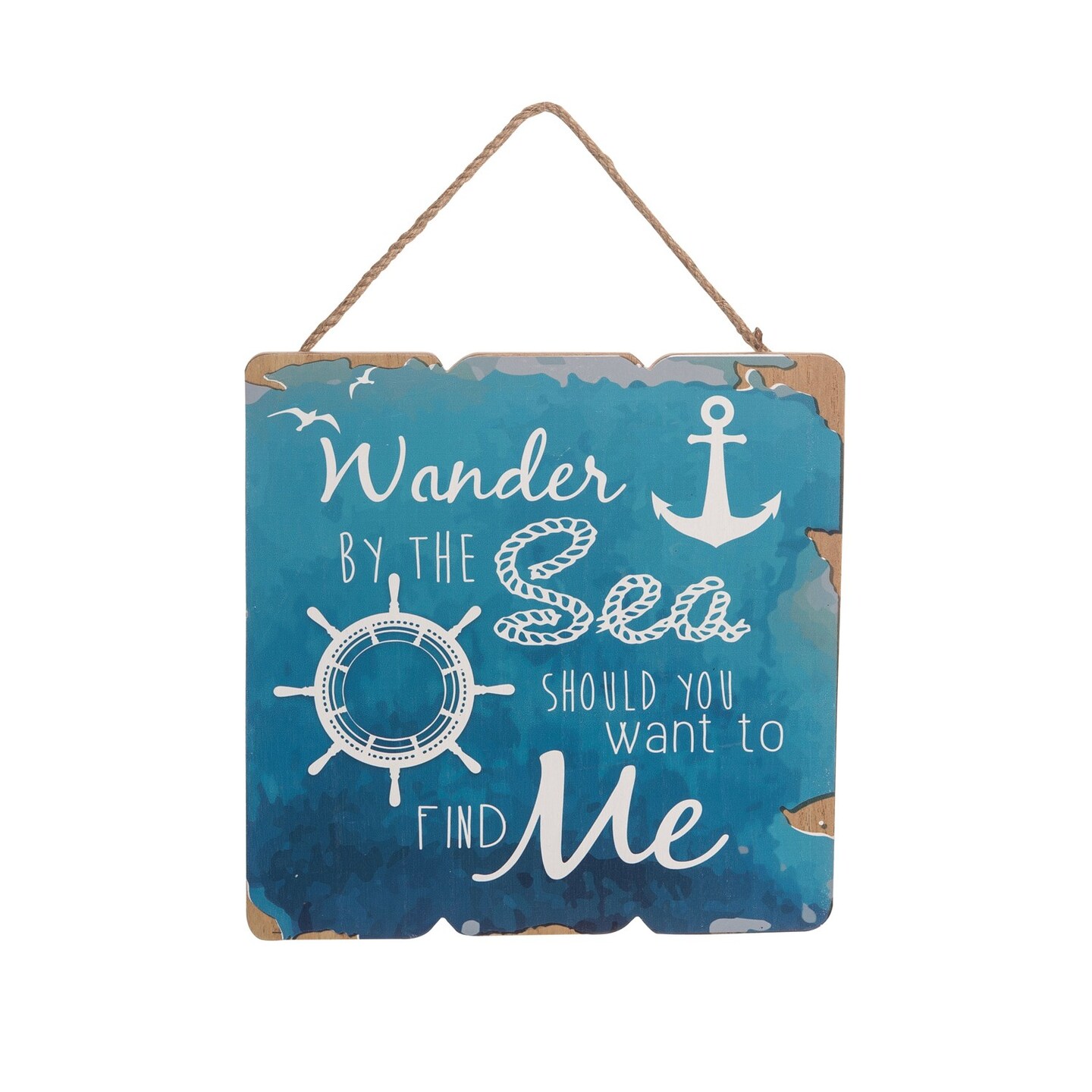Blue Wander By Sea Find Sign 9.82 x 0.49 x 13.75 Inches. | Michaels