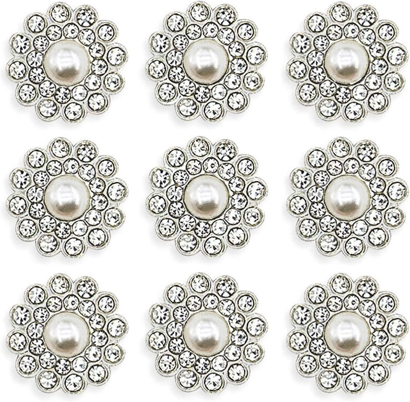 50 pcs Pearl Rhinestone Crystal Embellishments Decoration Brooch ...