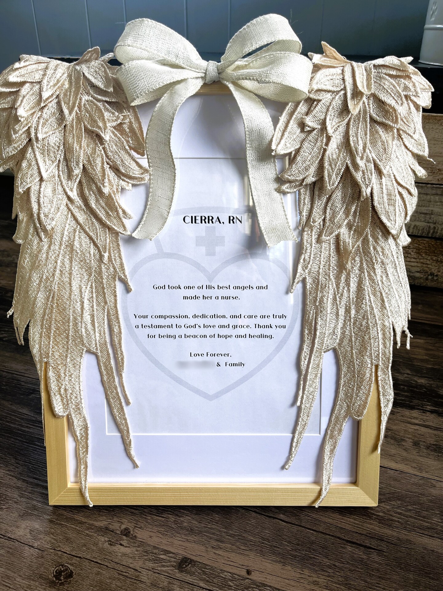 Memorial Angel Wings| 11x14 Picture Frame| Funeral| Wedding| Baptism ...