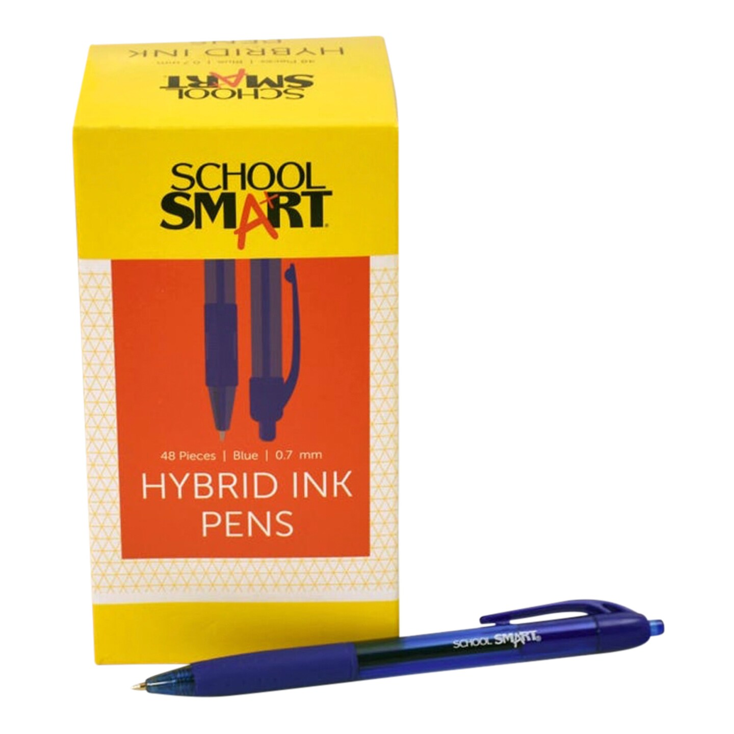 School Smart Retractable Hybrid Gel and Ink Pens, Blue, Pack of 48 ...