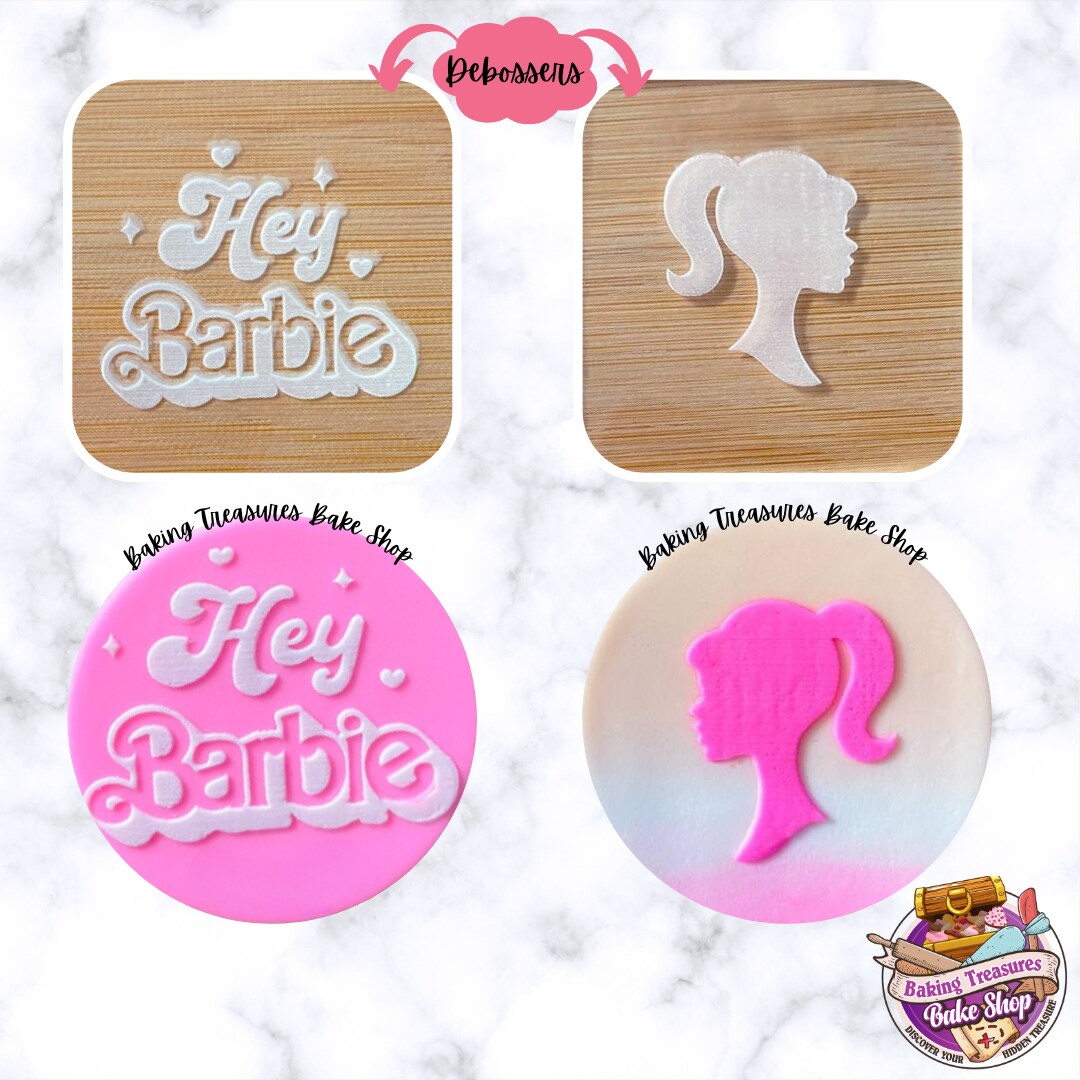 Hey Barbie & Barbie Silhouette 2 pc Set Acrylic Debosser | Michaels