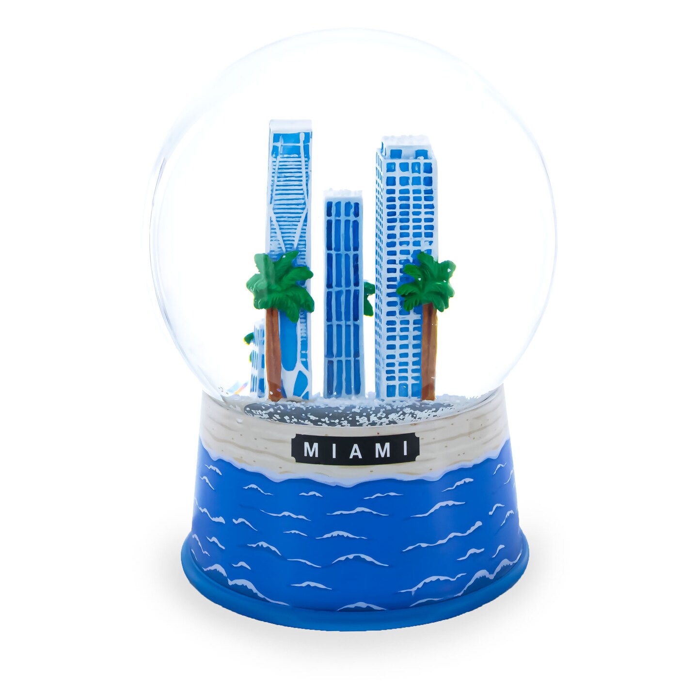 Miami Beach Skyline Glass Water Snow Globe, Color: Blue, Model: GTA-006 ...